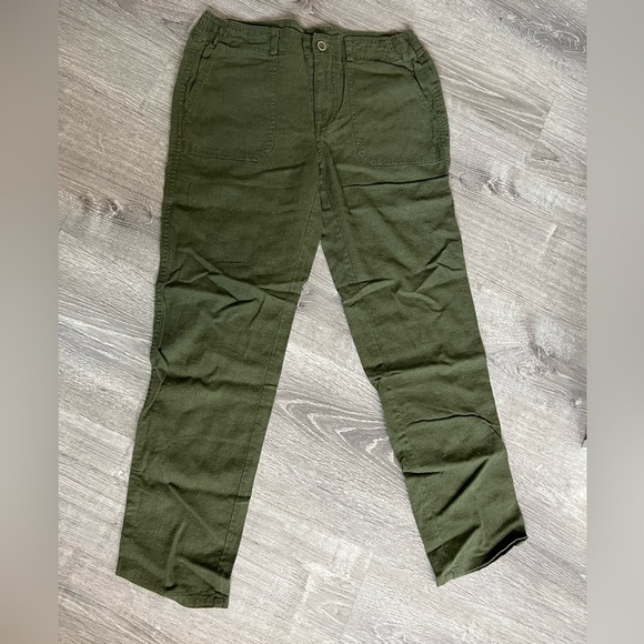 Love Tree | Pants & Jumpsuits | Small Linen Olive Green Pants Made By ...